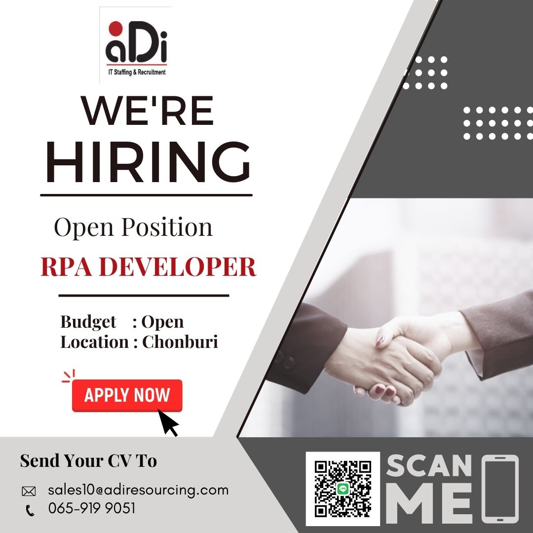 RPA Developer | Job Vacancy in Chonburi, Thailand